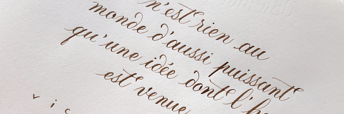 La Copperplate, une calligraphie prisée